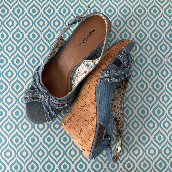 Shoes | Denim Wedge Sandals | Poshmark